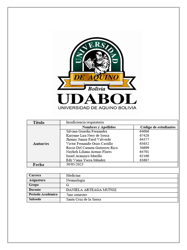 Informe De Insuficiencia R De N Pdf Insuficiencia Cardíaca Pulmón