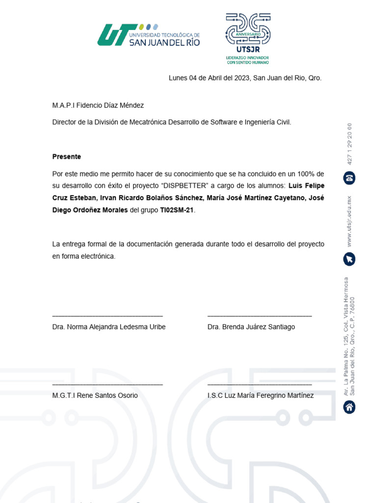 Carta de Liberacion | PDF