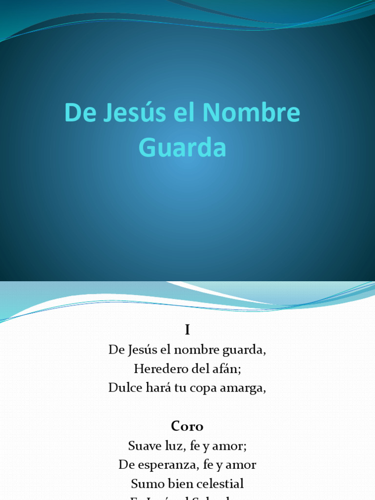 De Jesús El Nombre Guarda | PDF