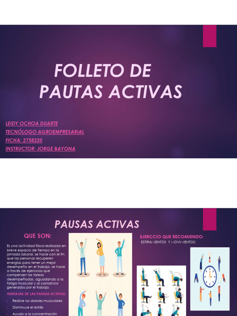 Folleto de Pausas Activas PDF | PDF