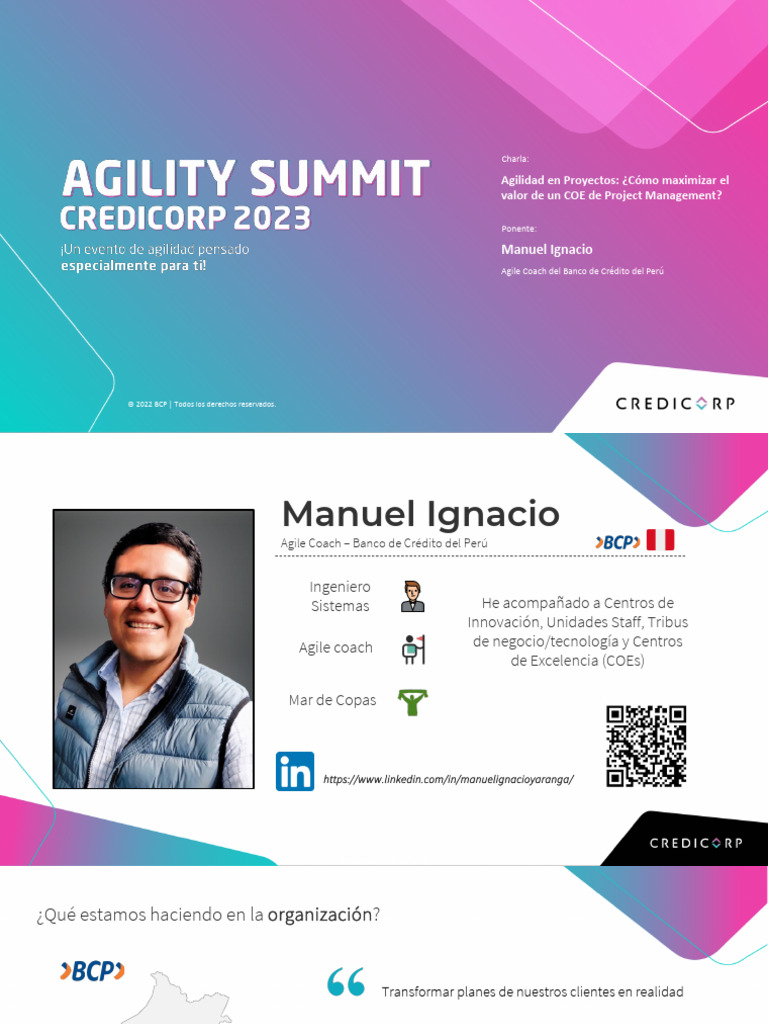 Manuel Ignacio Yaranga - Agilidad en Proyectos-Cómo Maximizar El Valor de Un COE de Project ...