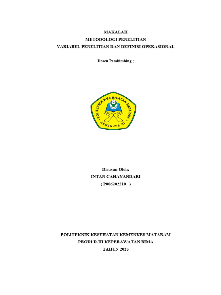 MAKALAH Variabel-Penelitian-Dan-Definisi-Operasional | PDF | Karier ...