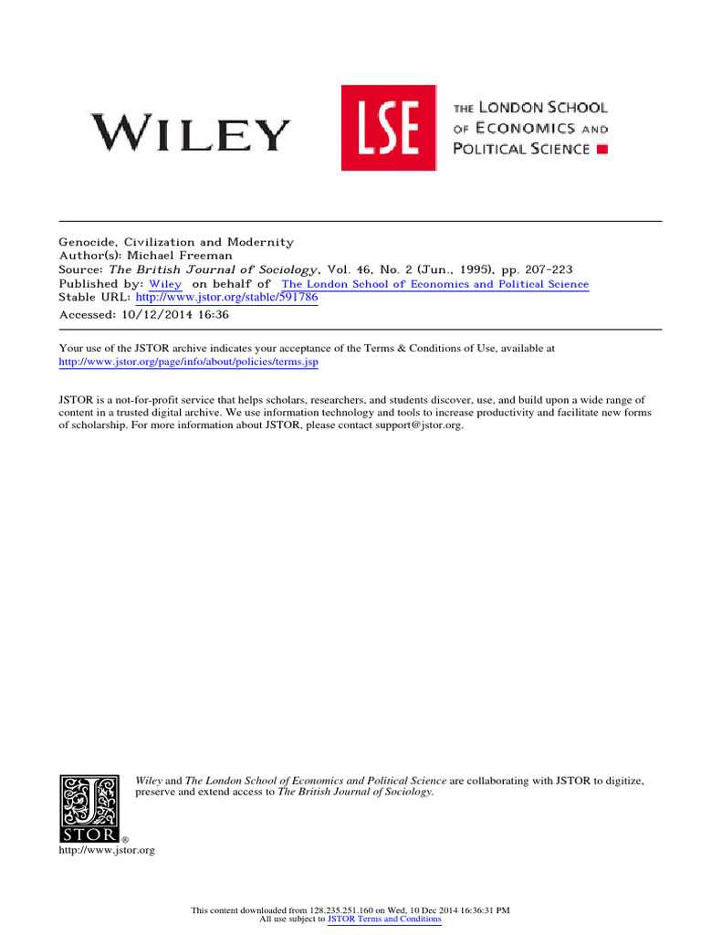 Genocide and Modern Civilization Analysis | PDF | Genocides | Modernity