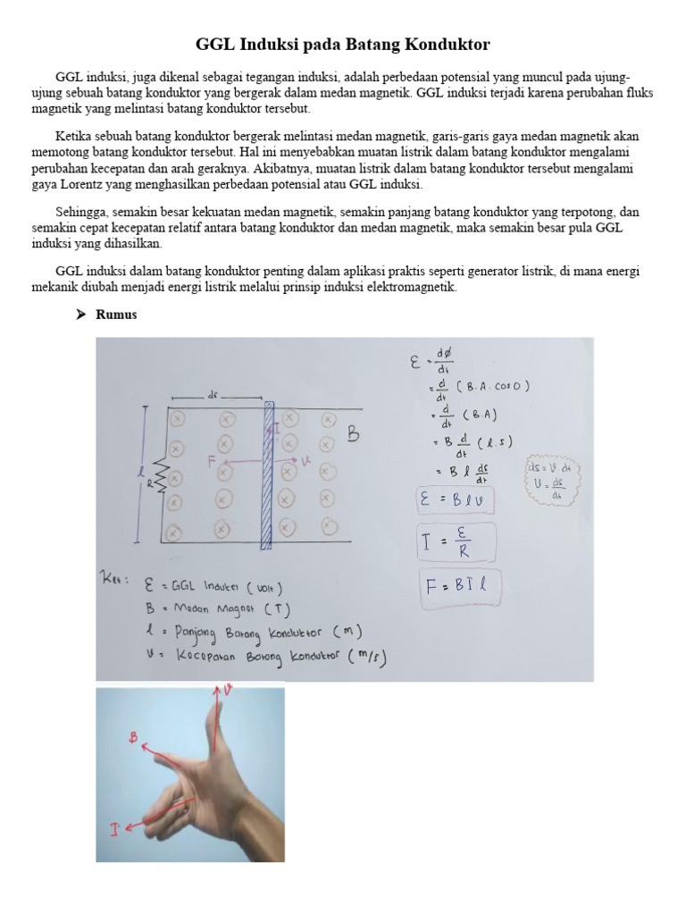 GGL Induksi Pada Batang Konduktor | PDF