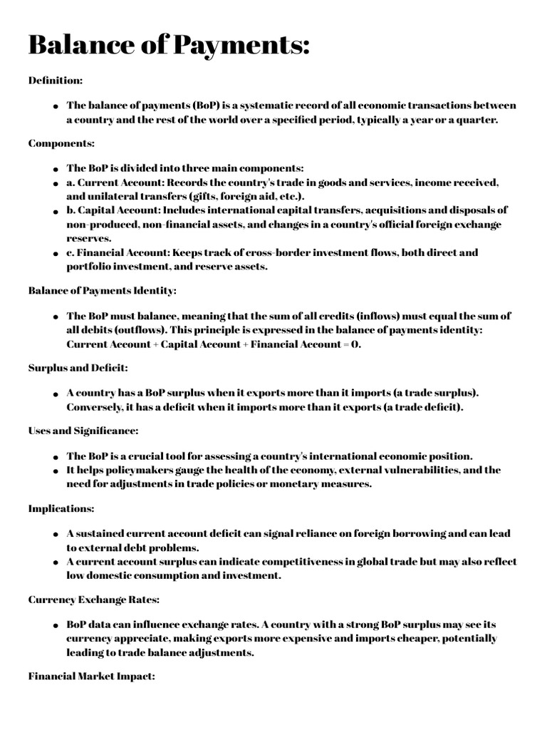 Balance of Payments | PDF | Balance Of Payments | Capital Account