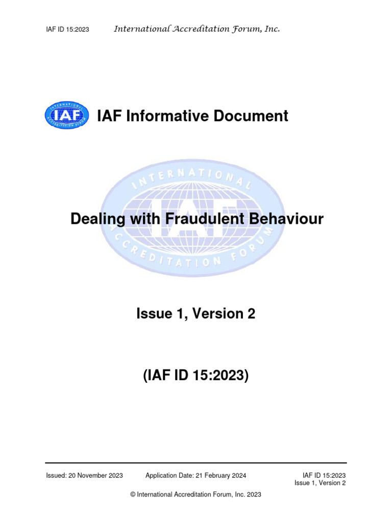 IAF ID 15 Issue 1 V2 20112023 | PDF