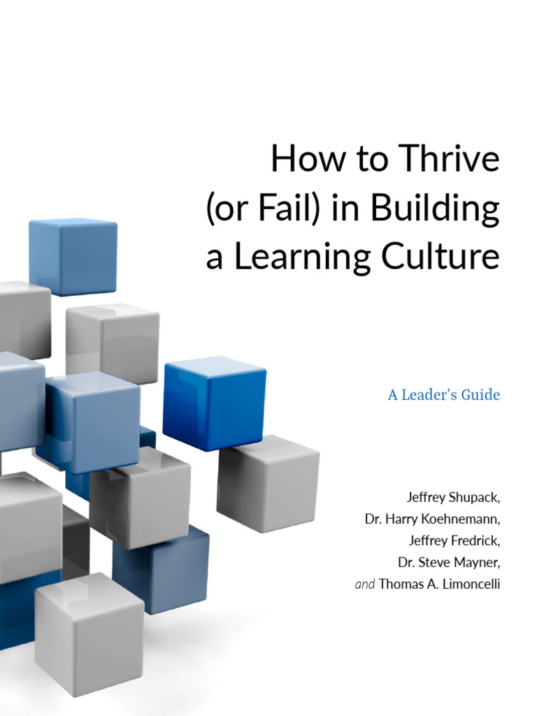 How To Thrive In Building A Learning Culture Pdf Prototype Learning 