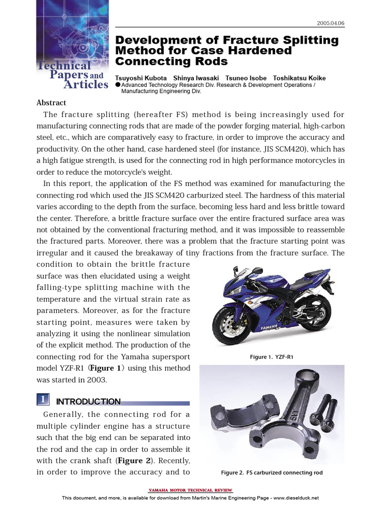 2005 Fracture Splitting Conrods | PDF | Fracture | Ductility