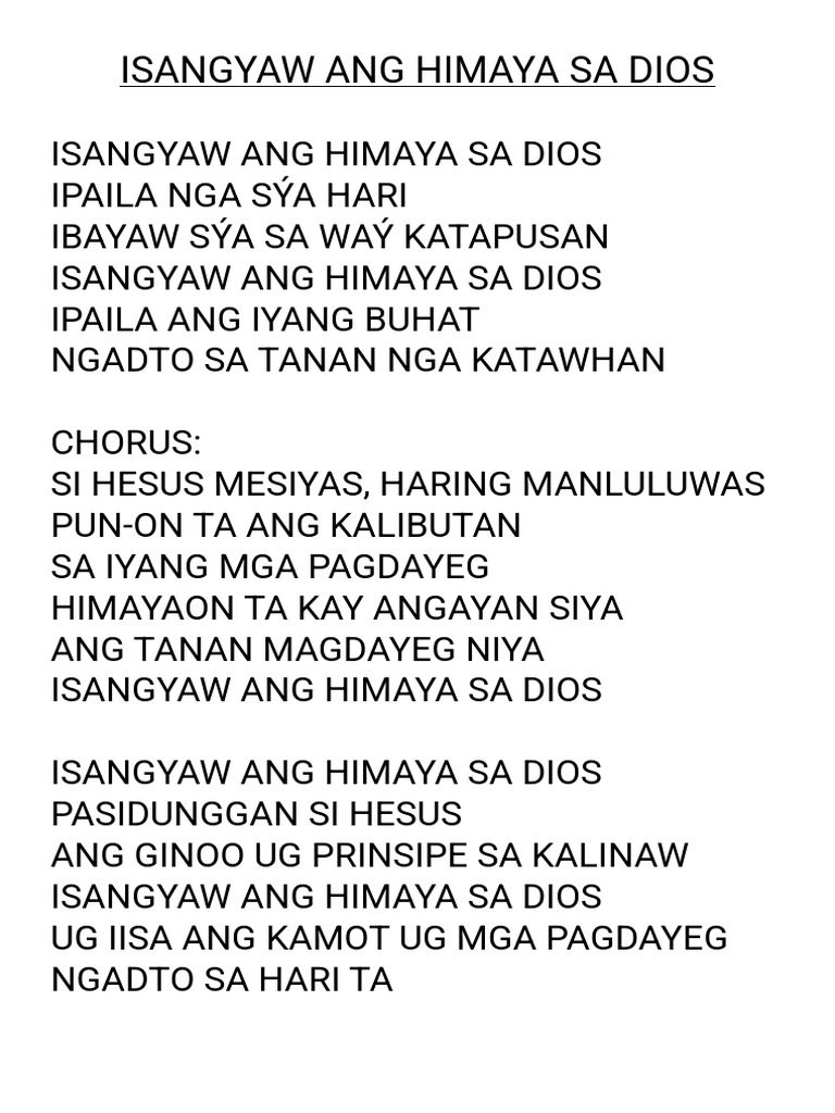 Isangyaw Ang Himaya Sa Dios | PDF