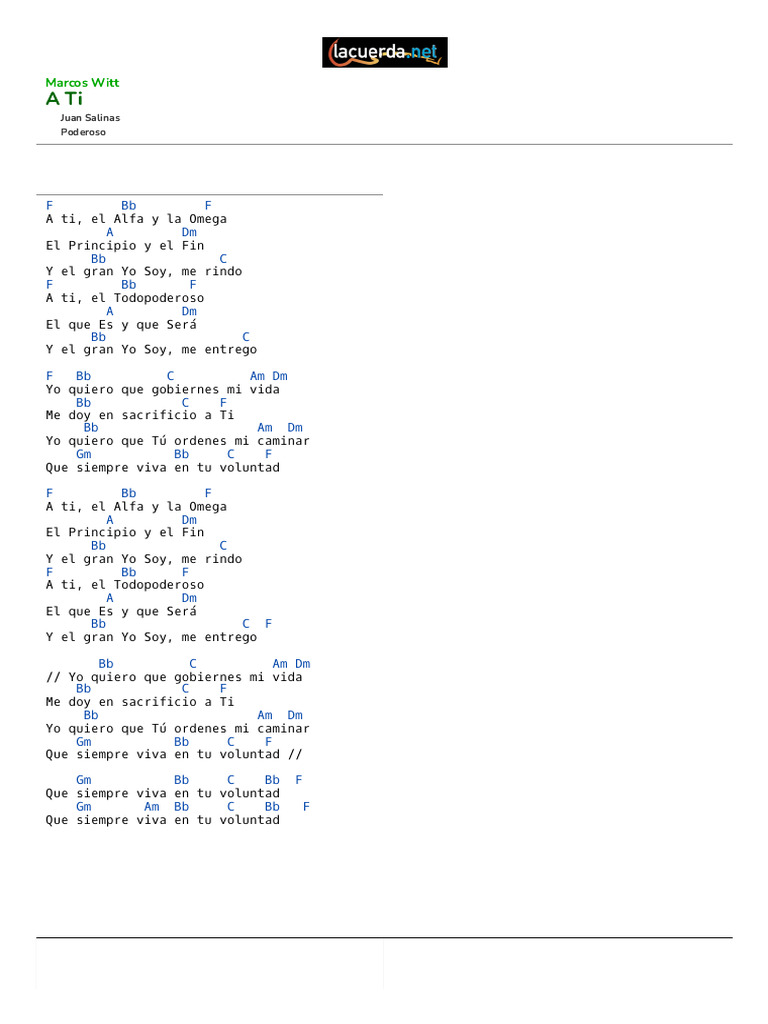 A Ti Marcos Witt Acordes Pdf