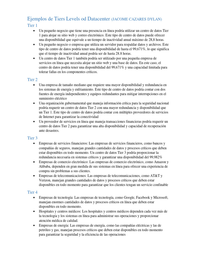 Tareas ASIM Ejemplos de Tiers (JACOME CAZARES DYLAN JORDAN) | PDF ...
