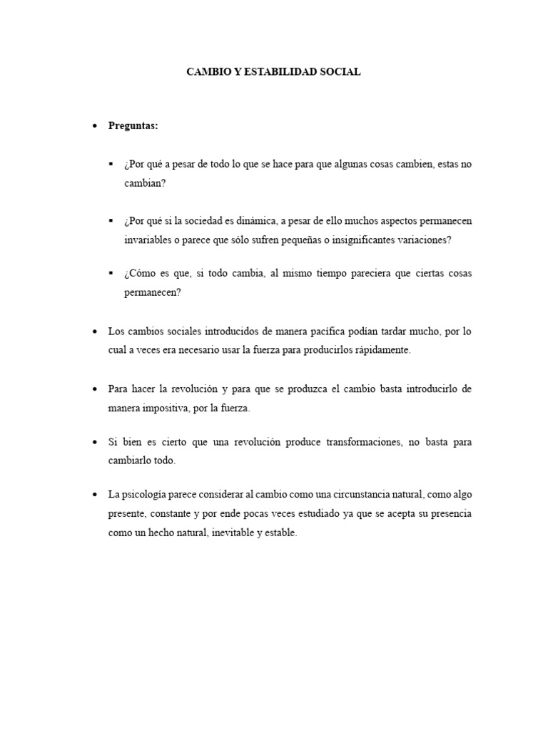 Cambio y Estabilidad Social | PDF | Comportamiento | Violencia