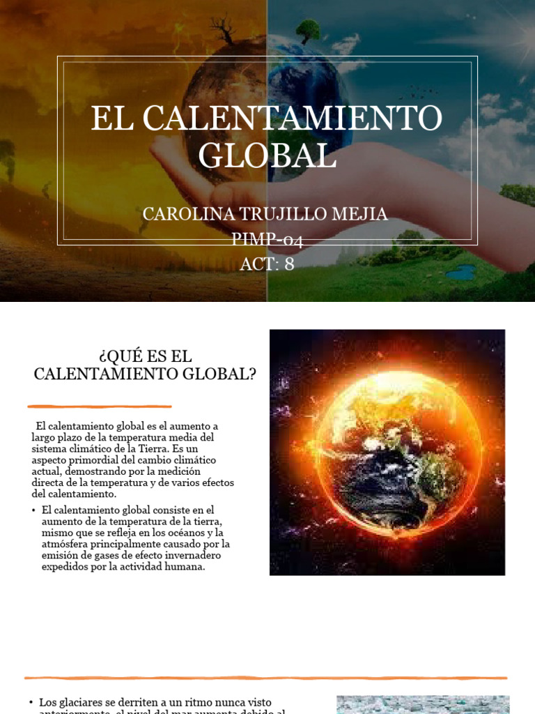 El Calentamiento Global | PDF | Cambio climático | Gases de efecto ...