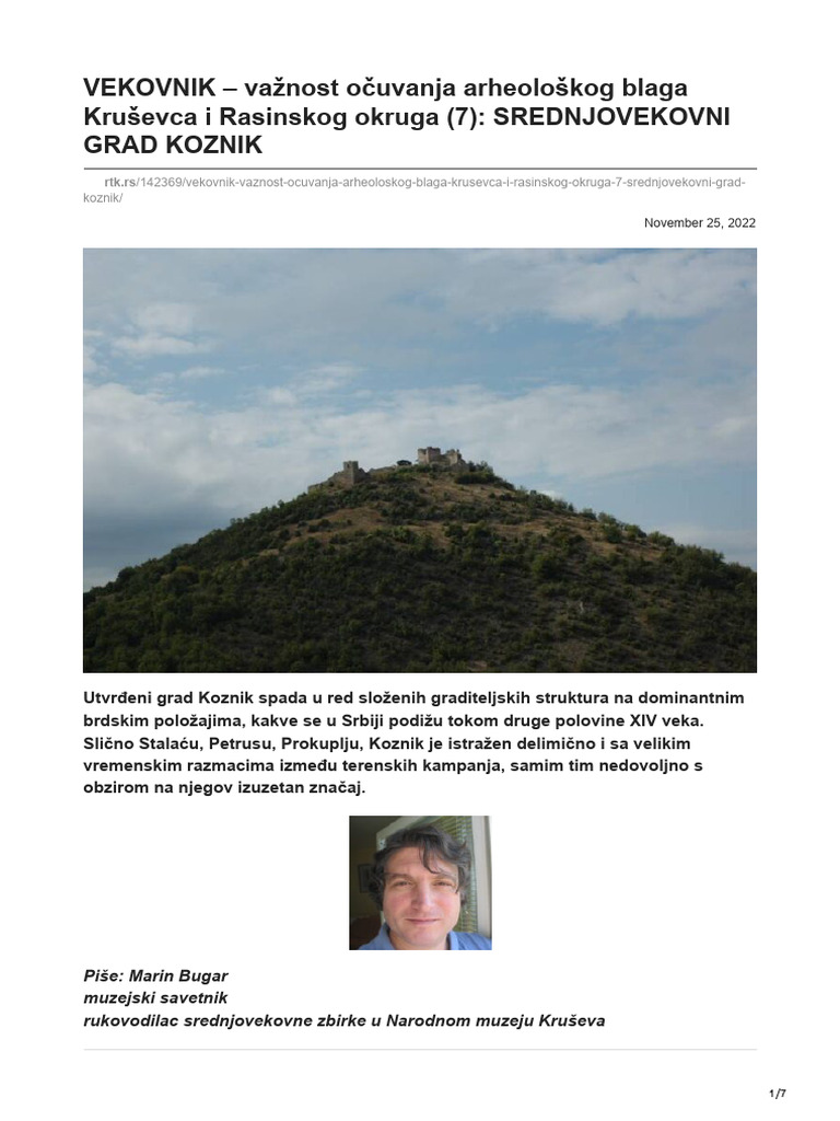 07 Srednovekovni - Grad.koznik | PDF