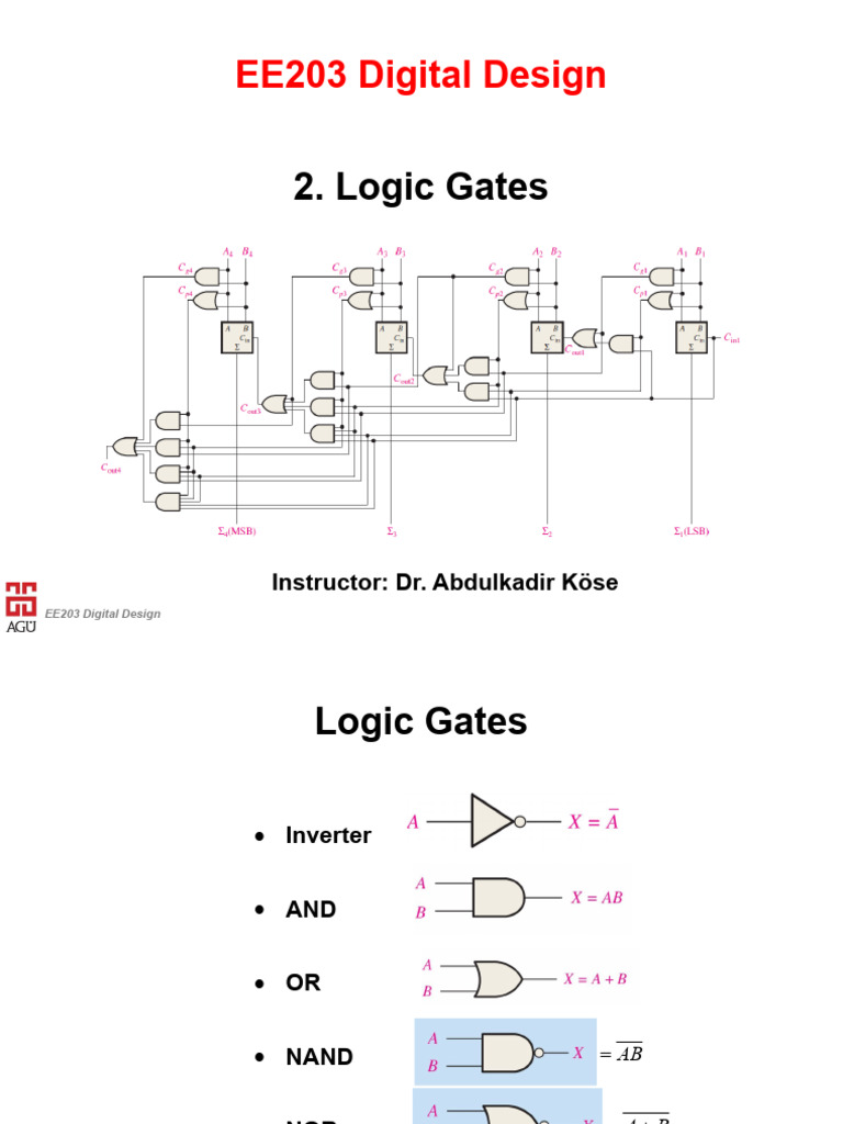 EE203 02 Logic Gates | PDF | Logic Gate | Electronic Design