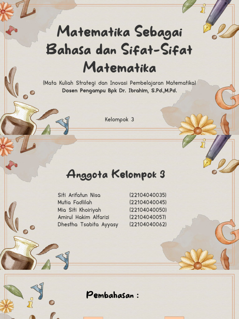 Kelompok 3 SIPM Matematika Sebagai Bahasa | PDF
