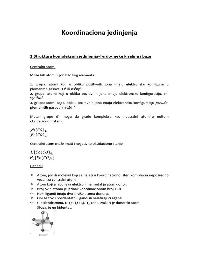 Koordinaciona Jedinjenja | PDF