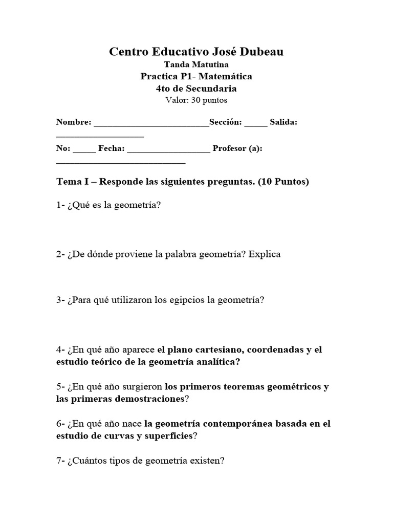 Practica 4to A B Hum y Soc | PDF | Geometría | Ángulo