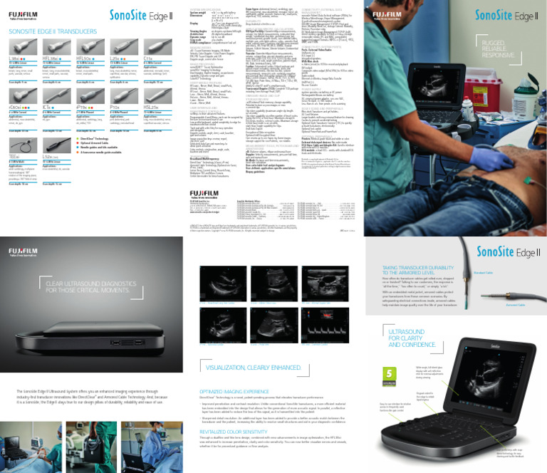 SONOSITE EDGE II Brošüür | PDF | Medical Ultrasound | Vein