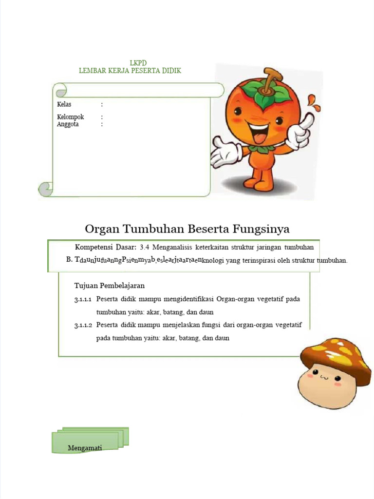 PDF LKPD Struktur Dan Fungsi Tumbuhan | PDF PDF LKPD Struktur Dan Fungsi Tumbuhan | PDF