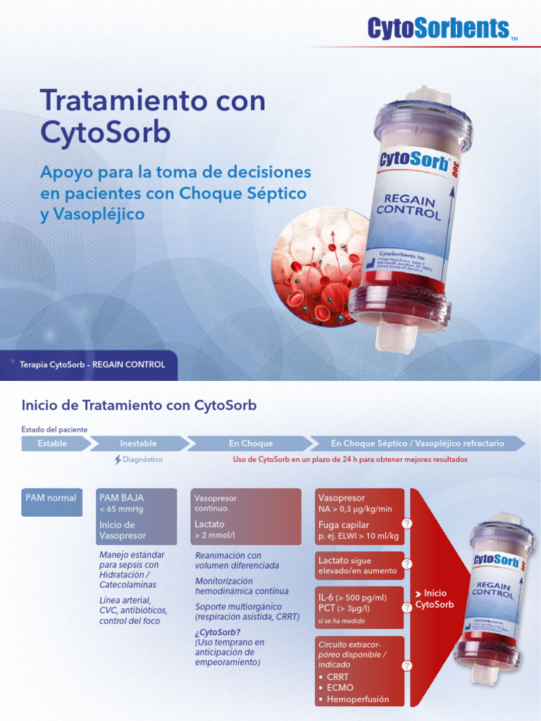 Choque Séptico y VasopléjicoTratamiento Con CYTOSORB | PDF | Septicemia ...