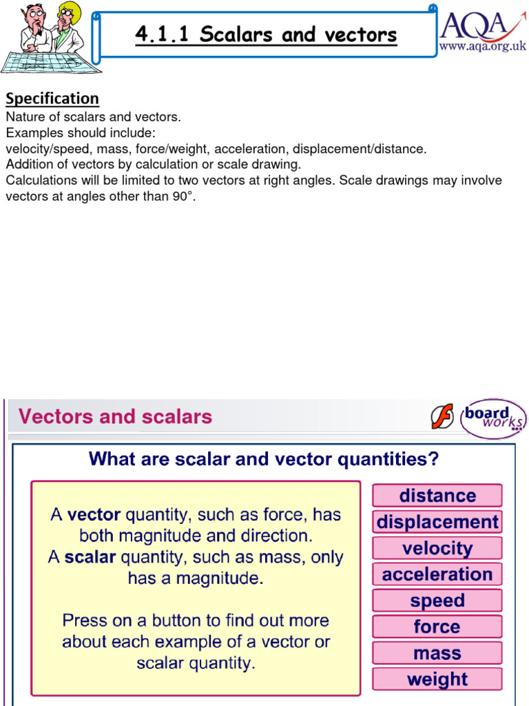 4 1 1 Scalars And Vectors Specification Pdf Euclidean Vector