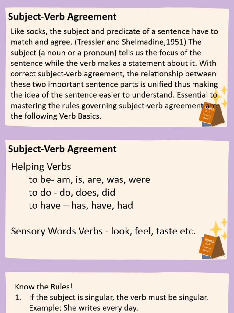 Subject Verb Agreement | PDF | Grammatical Number | Verb