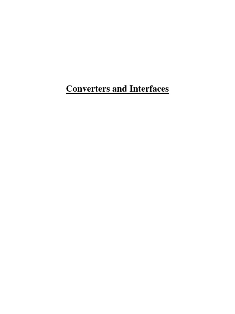 Converters and Interfaces | PDF | Computer File | Input/Output