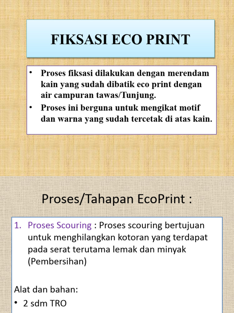 Proses Fiksasi dalam Ecoprint | PDF