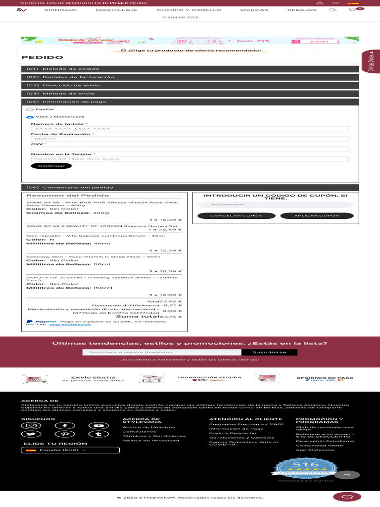 Pedido Stylevana | PDF