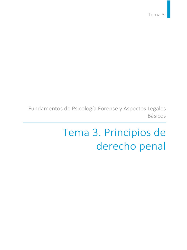 Tema 3. Principios de Derecho Penal | PDF | Derecho penal | Castigos