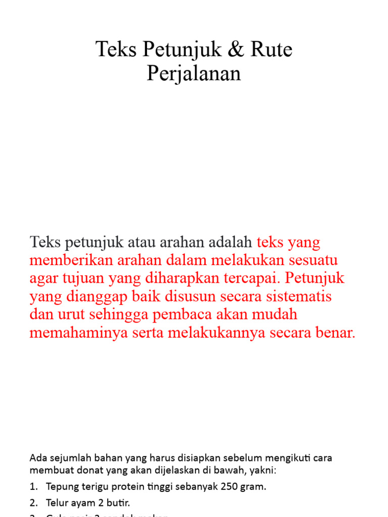 Teks Petunjuk & Rute Perjalanan | PDF
