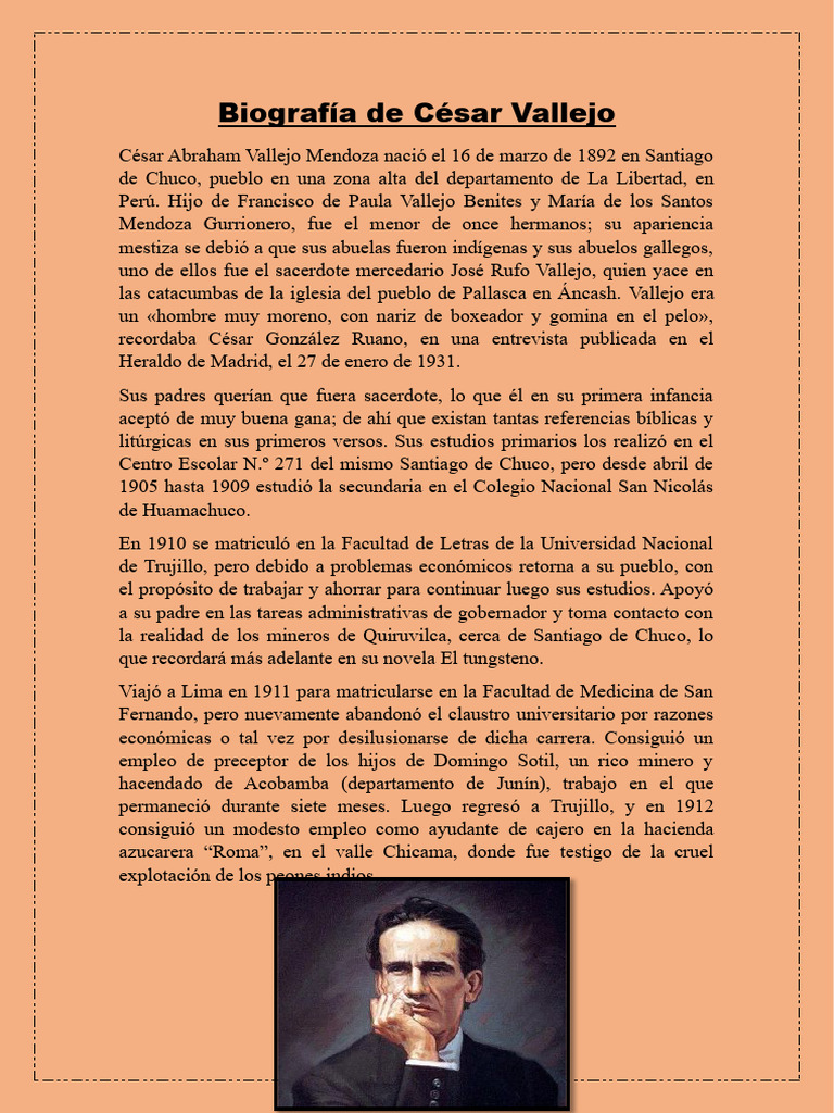 Biografía de César Vallejo | PDF