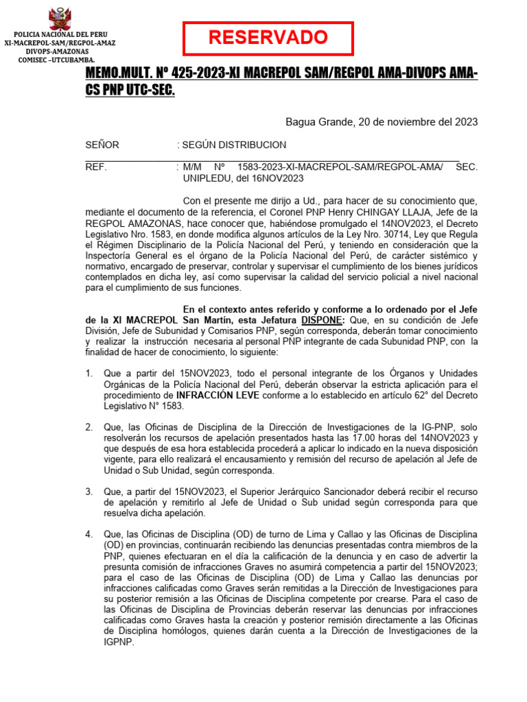 Memo. Mult. Envio Correo | PDF | Disciplinas | Policía