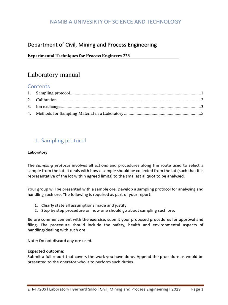 Experimetal Techniques For Process Engineers Laboratory Manual | PDF | Regression Analysis ...