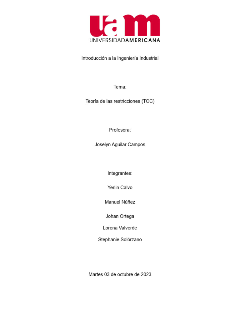 Teoría de Las Restricciones | PDF | Business | Mercado (economía)