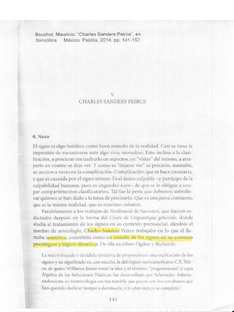 Charles Sanders Pierce-Beuchot | PDF