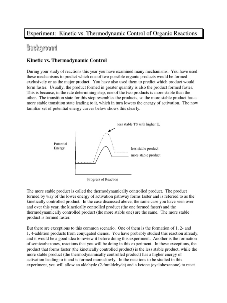 08 Kinetic Vs Thermodynamic Control | PDF | Melting Point | Chemical ...
