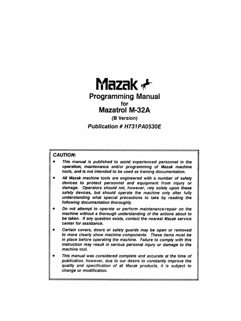 Programing Manual Mazatrol | PDF