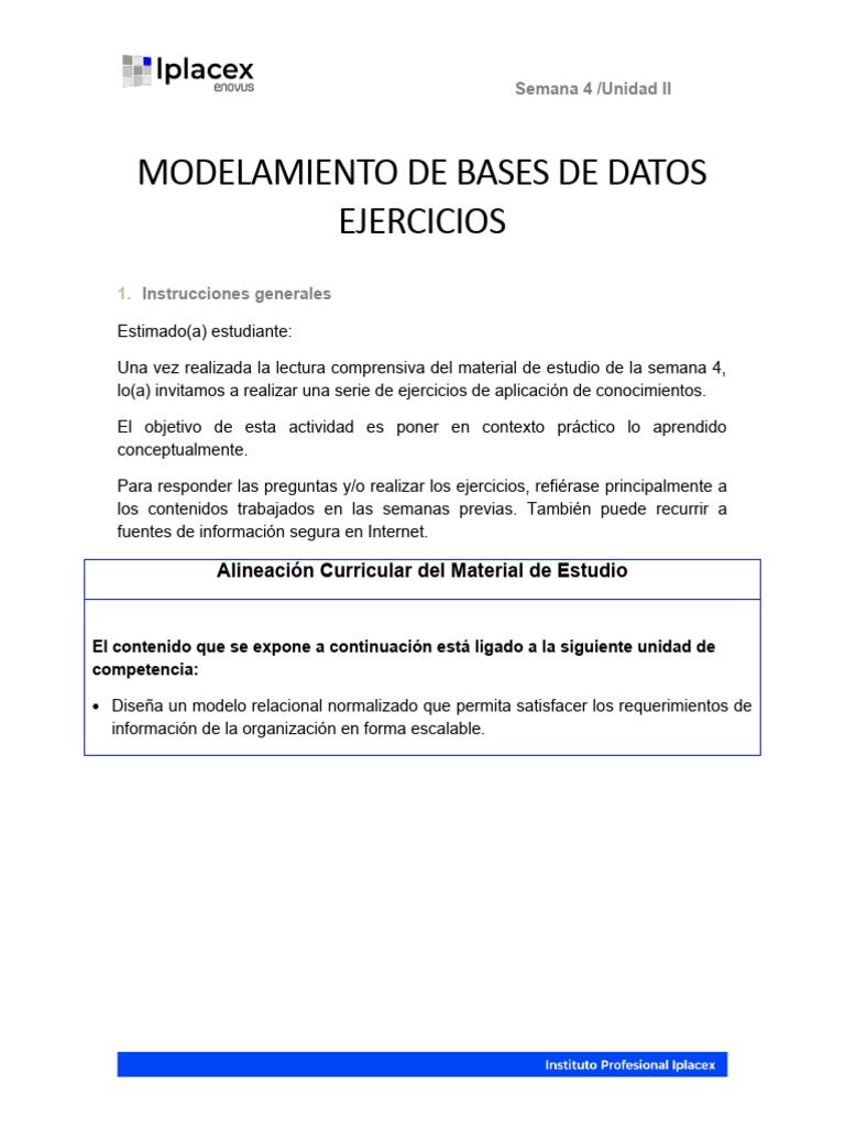 Ej - 4 Resolucion Ejercicio 3 Unidad 2 de Modelamiento de Bases de Datos | PDF | Informática