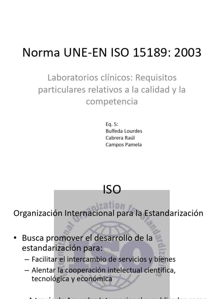 Iso 15189 | PDF | Calidad (comercial) | Laboratorios