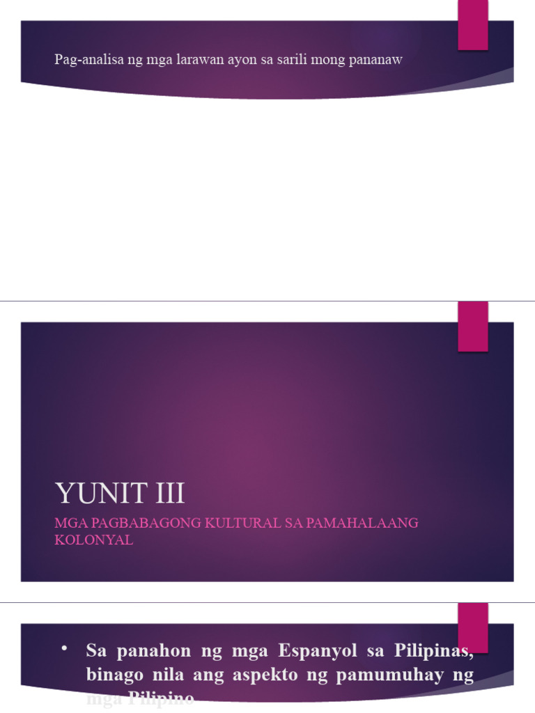 AP 5 PPT Q3 - Mga Pagbabagong Kultural Sa Pamahalaang Kolonyal | PDF