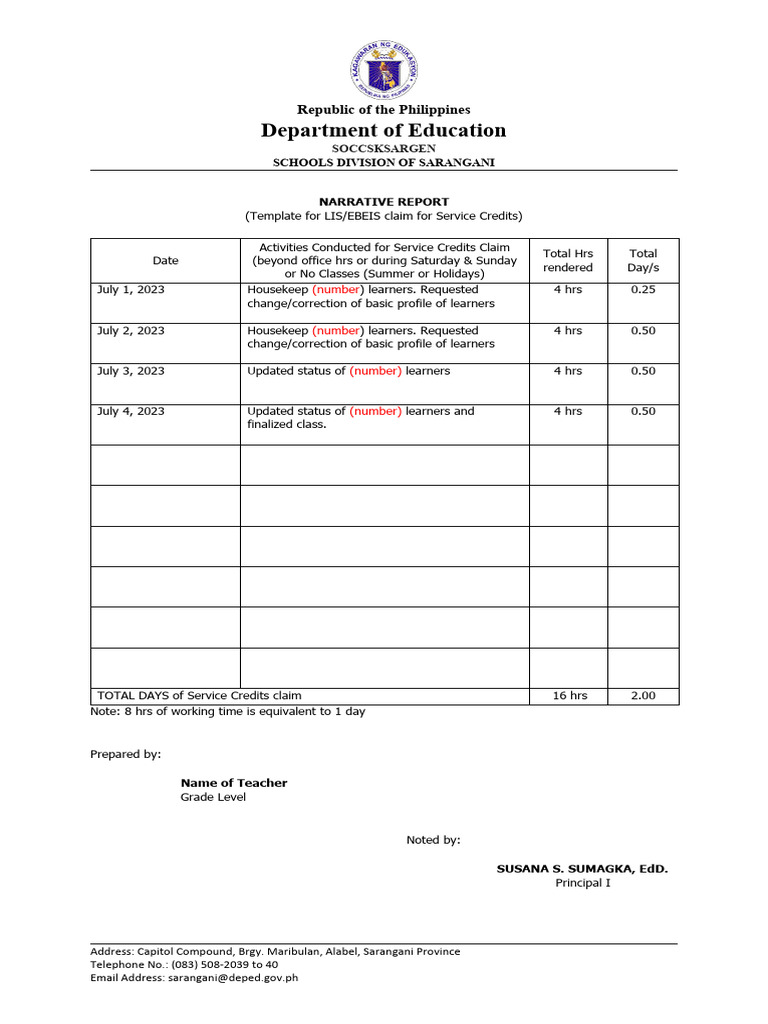 LIS Sample Narrative Report | PDF