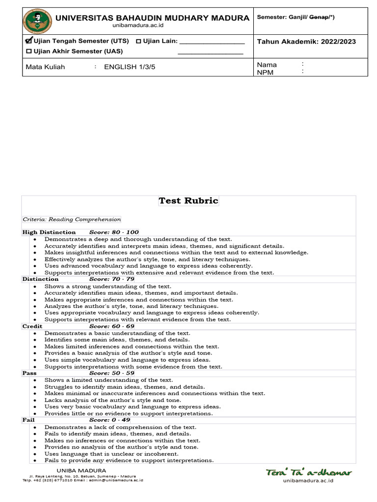 Uts - Reading Passage - English 135 | PDF | Communication | Learning