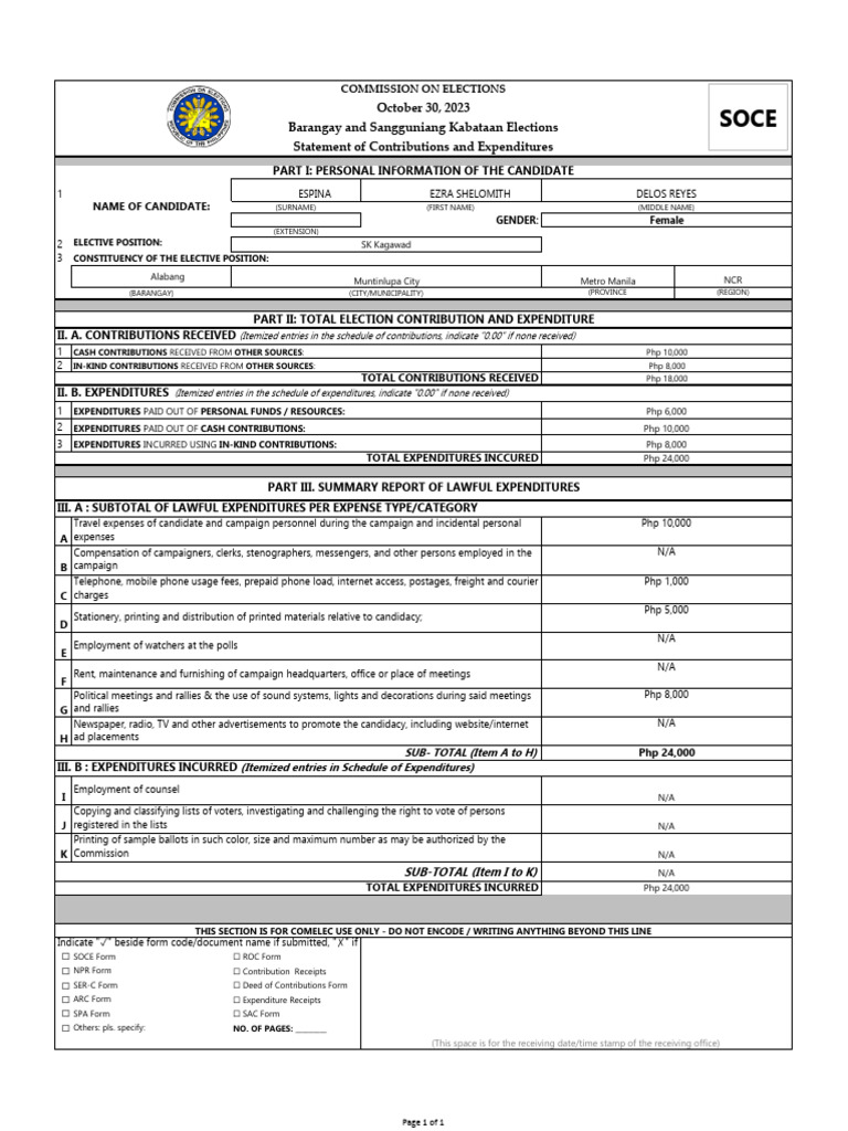 Soce2023bskeforms Form1 - 1 Mark-Up | PDF | Democracy | Political ...