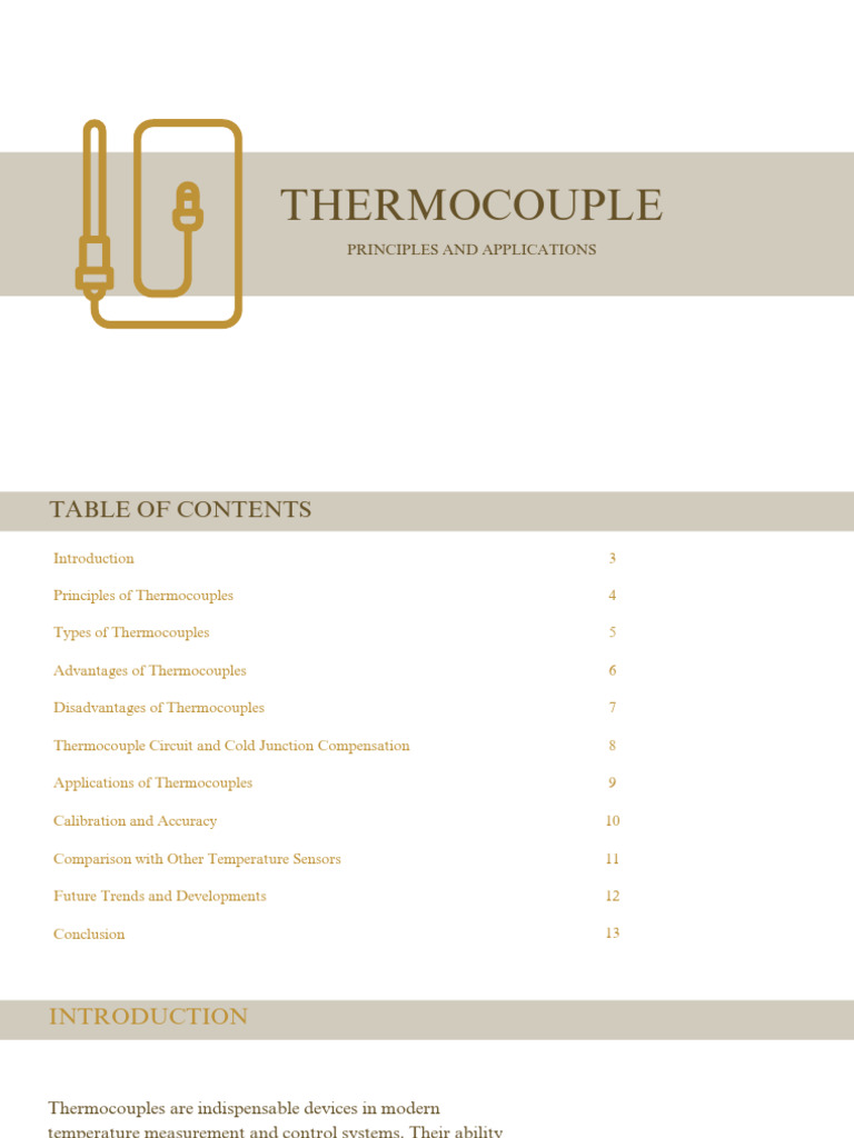 Thermocouple Principles and Applications | PDF | Thermocouple ...