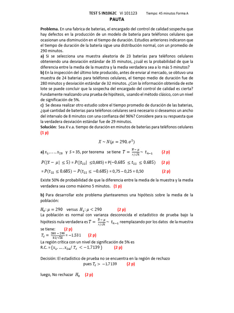 Pauta Test 5 Vi 101123 | PDF | Desviación Estándar Pauta Test 5 Vi 101123 | PDF | Desviación Estándar