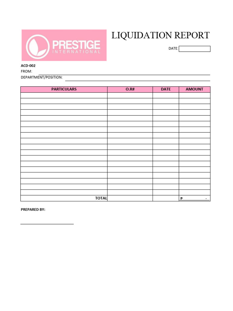Liquidation Form | PDF | Science & Mathematics