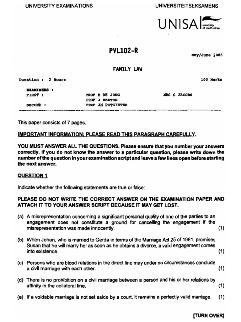 PVL2601 Past Paper | PDF
