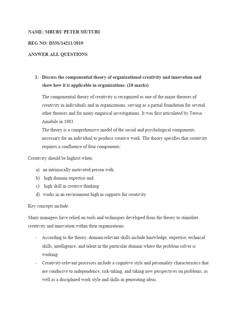 Bba 204 Assignment | PDF | Creativity | Outsourcing